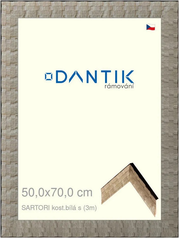 DANTIK rámeček 50x70 | SARTORI kost.bílá s (Plexi Čiré)