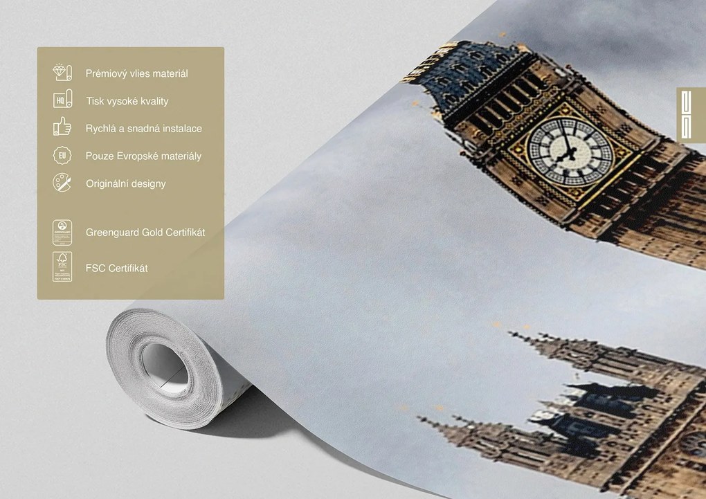 Fototapeta na míru Ponurý Výhled na Big Ben | Vliesová fototapeta na zed' | DFTNXXL0423
