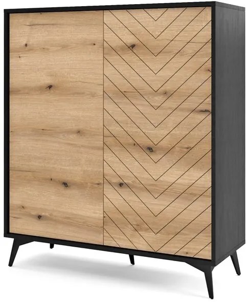 Komoda DIVINE KD104, dub evoke / černá