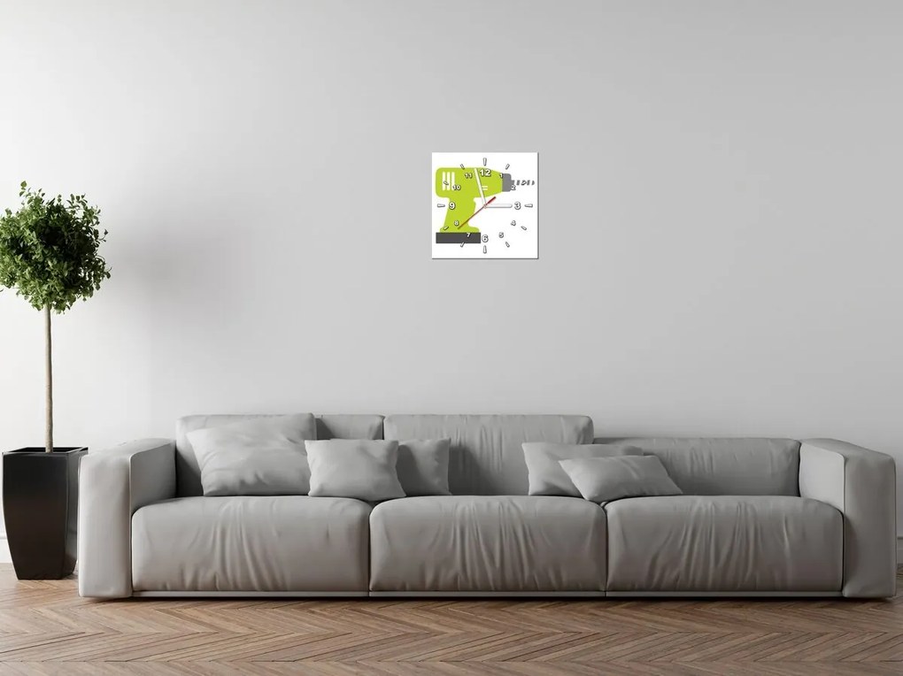Gario Obraz s hodinami Zelená vrtačka Rozměry: 30 x 30 cm
