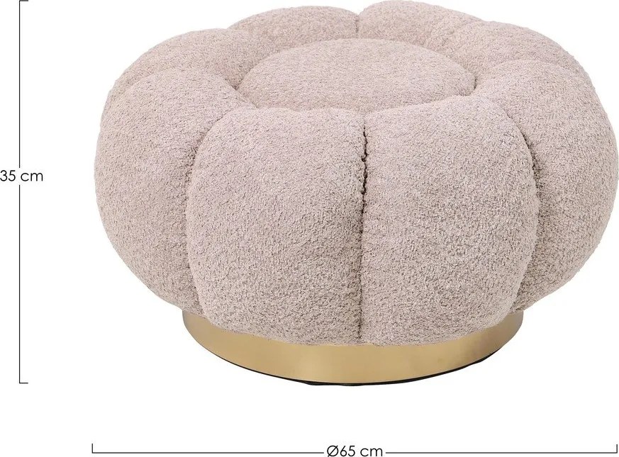 Starorůžová podnožka z textilie bouclé Florel – Bizzotto