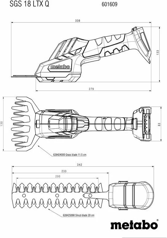 Aku nůžky na keře a na trávu Metabo SGS 18 LTX Q (601609850)
