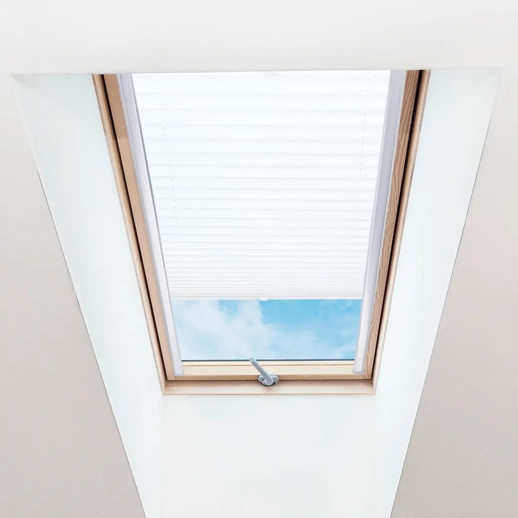Roleta Plisé na střešní okna, Průsvitná, Bílá, P 001 , 30 x 110 cm