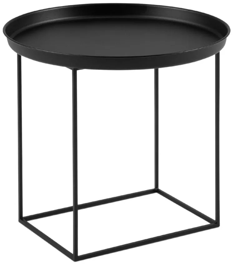OnaDnes -20% Černý kovový konferenční stolek MICADONI Ataca 50 cm