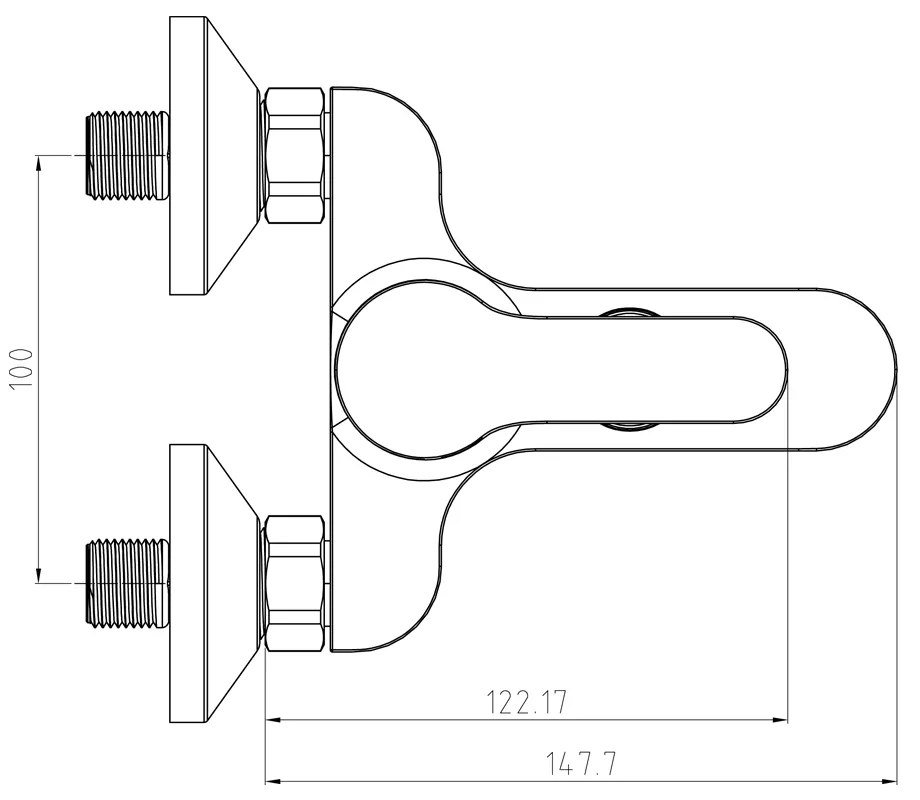 Mereo Zuna vanová baterie nástěnná 100 mm bez příslušenství chrom CB901A04Z