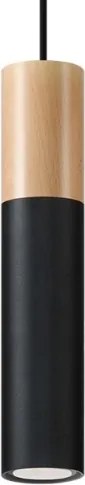 Lustr SOLLUX Pablo GU10 1x40W bez zdroje SL.0632 přírodní dřevo a ocel černá