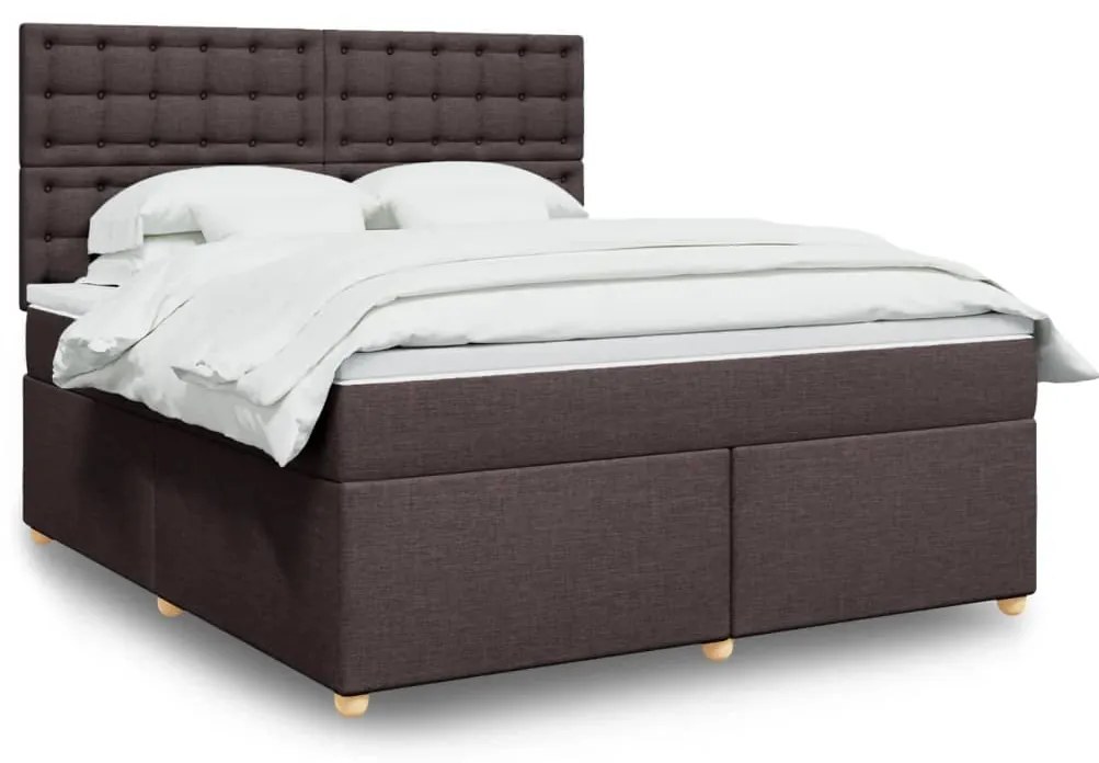 Box spring postel s matrací tmavě hnědá 180x200 cm textil 3293676