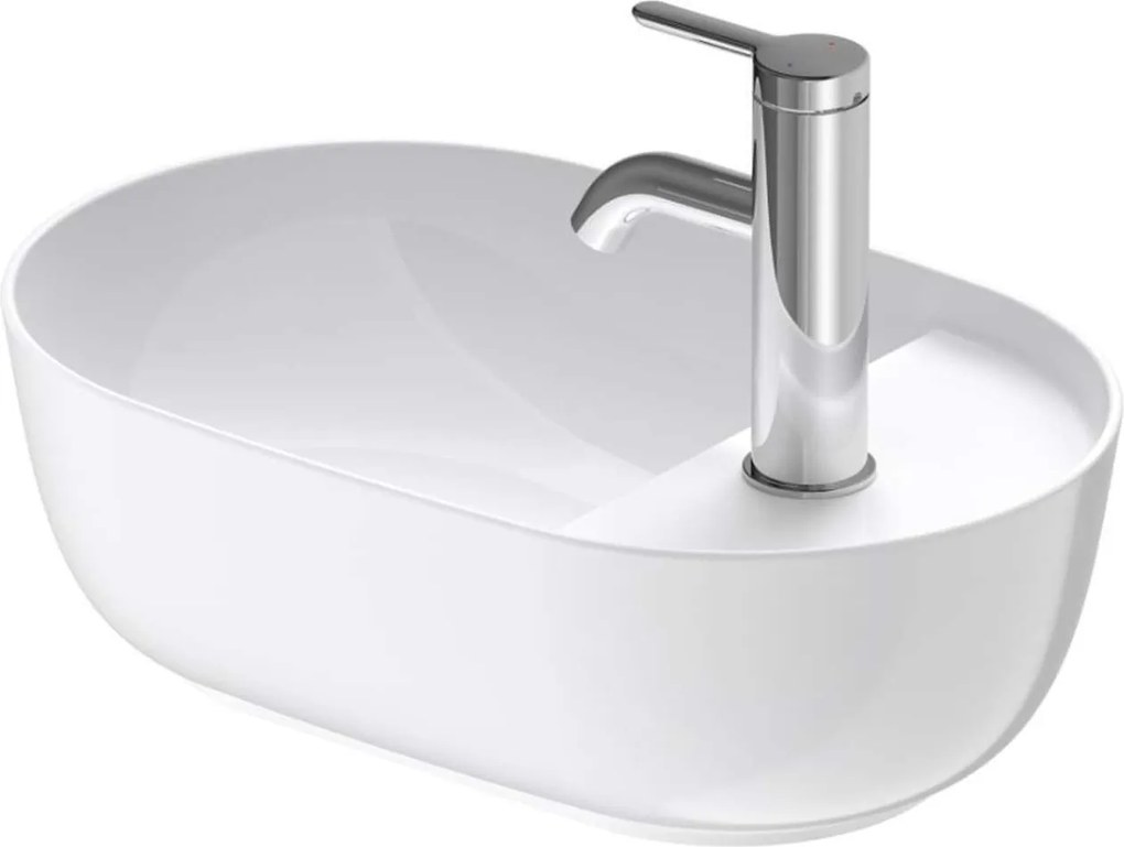 Duravit Luv - Umývátko na desku, 42x27 cm, bez přepadu, s otvorem pro baterii, bílá 0381420000