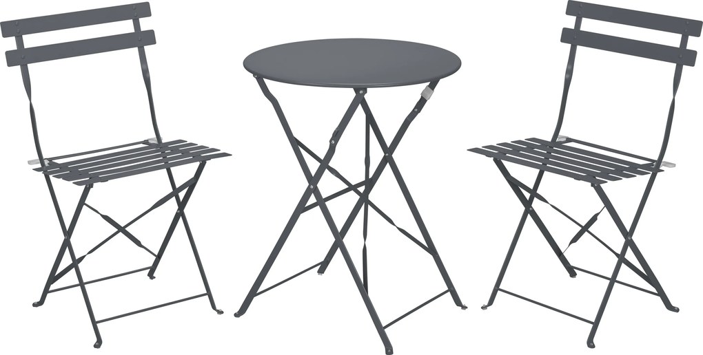 Livarno® Sada skládacího zahradního nábytku s bistro stolem, 3dílná (antracitová)