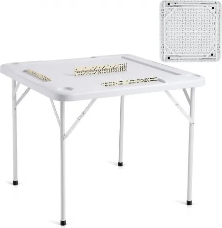 Stůl Mahjong skládací stolek na karty pro 4 hráče a 4 držáky na pohárky na žetony