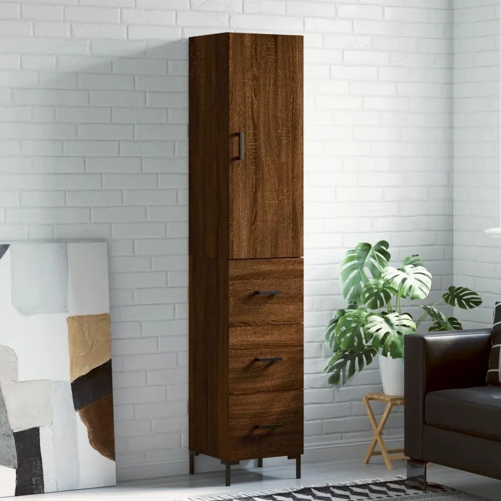 vidaXL Skříň highboard 34,5 x 34 x 180 cm kompozitní dřevo [3198849] Barva: Bílá