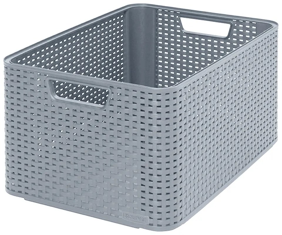 Šedý úložný košík Curver Style, 30 l