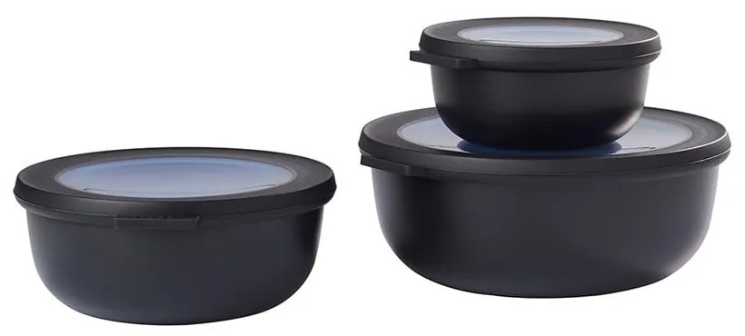 Potravinové krabičky v sadě 3 ks Nordic black – Mepal