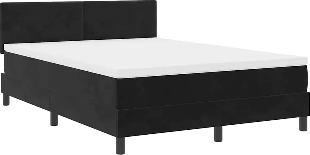Postel s boxspringem s čelo Černá 140 x 190 cm samet 3339172