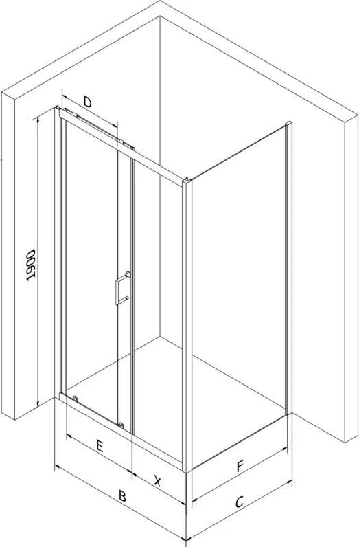 Mexen Apia rozkládací sprchová kabina 100 x 80 cm, transparentní, černá + vanička Flat, černá - 840-100-080-70-00-4070B