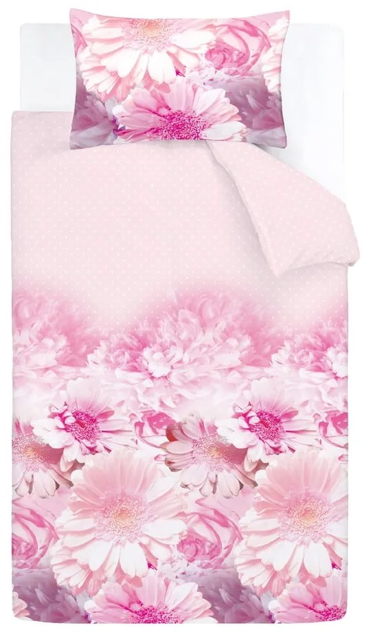 Růžové povlečení Catherine Lansfield Daisy Dreams, 135 x 200 cm