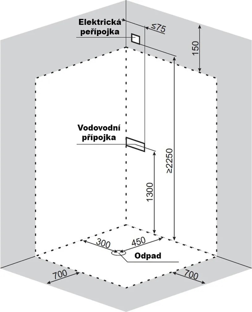 Terra Hydromasážní box WSH7180W bílý, 80x80 bez sauny
