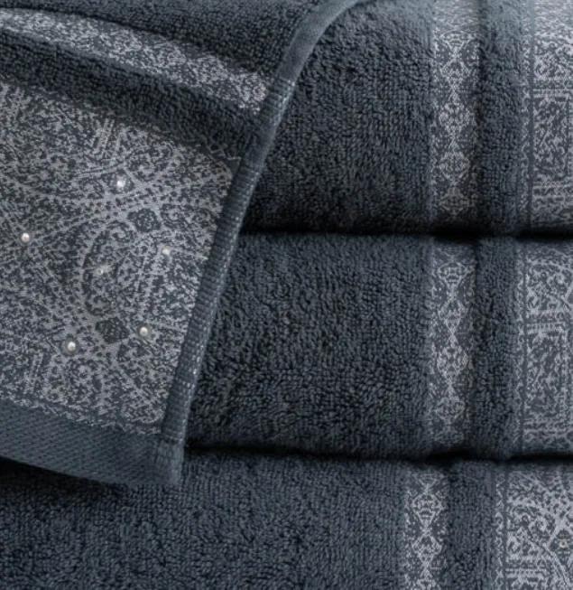 Detexpol Bavlněný ručník Sofia grafitový 2 rozměry Rozměr: 70x140cm