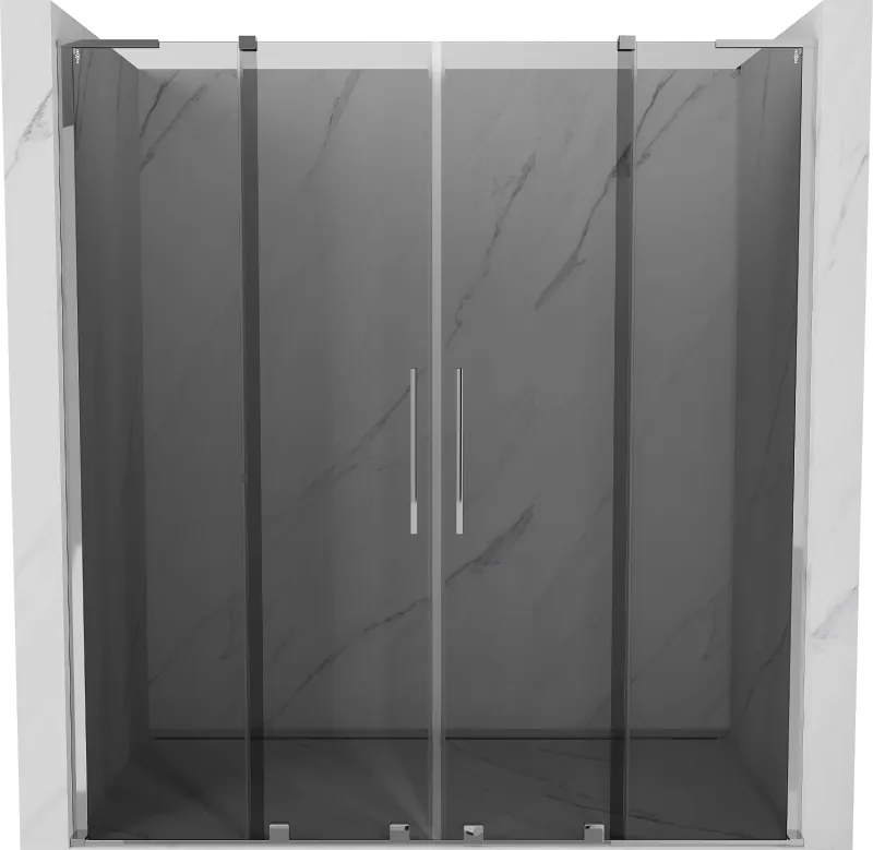 Mexen Velar L Duo, posuvné sprchové dveře do otvoru 170 cm, 8mm šedé sklo, chromová, 871-170-003-42-01