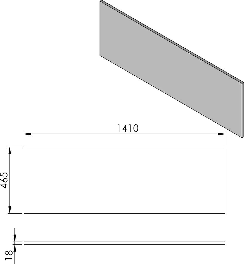 Sapho CIRASA deska DTDL 141 x1,8 x4 6,5 cm dub Alabama CR141-2222