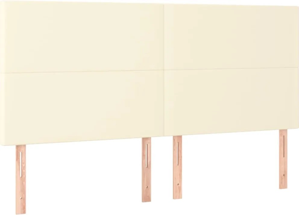 Box spring postel s matrací a LED krémová 200x200 cm umělá kůže 3135845