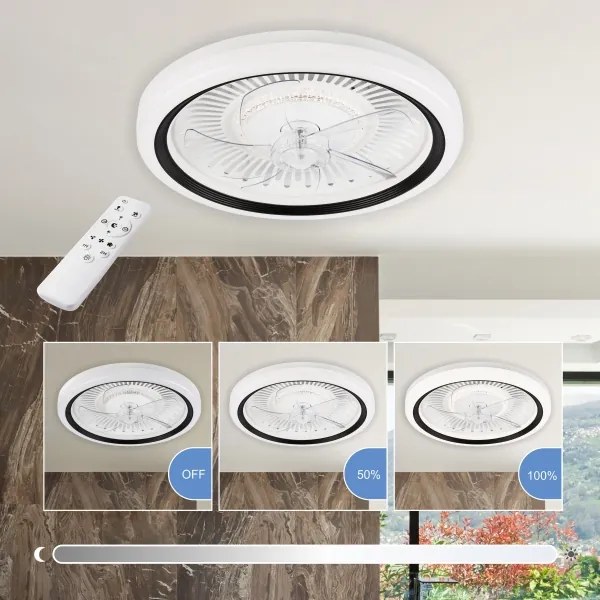 LED Stropní svítidlo s ventilátorem GEMMA LED/37W/230V bílá + DO