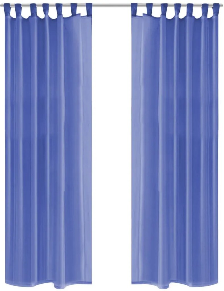 Voálové závěsy - modré - 2 ks | 140x245 cm