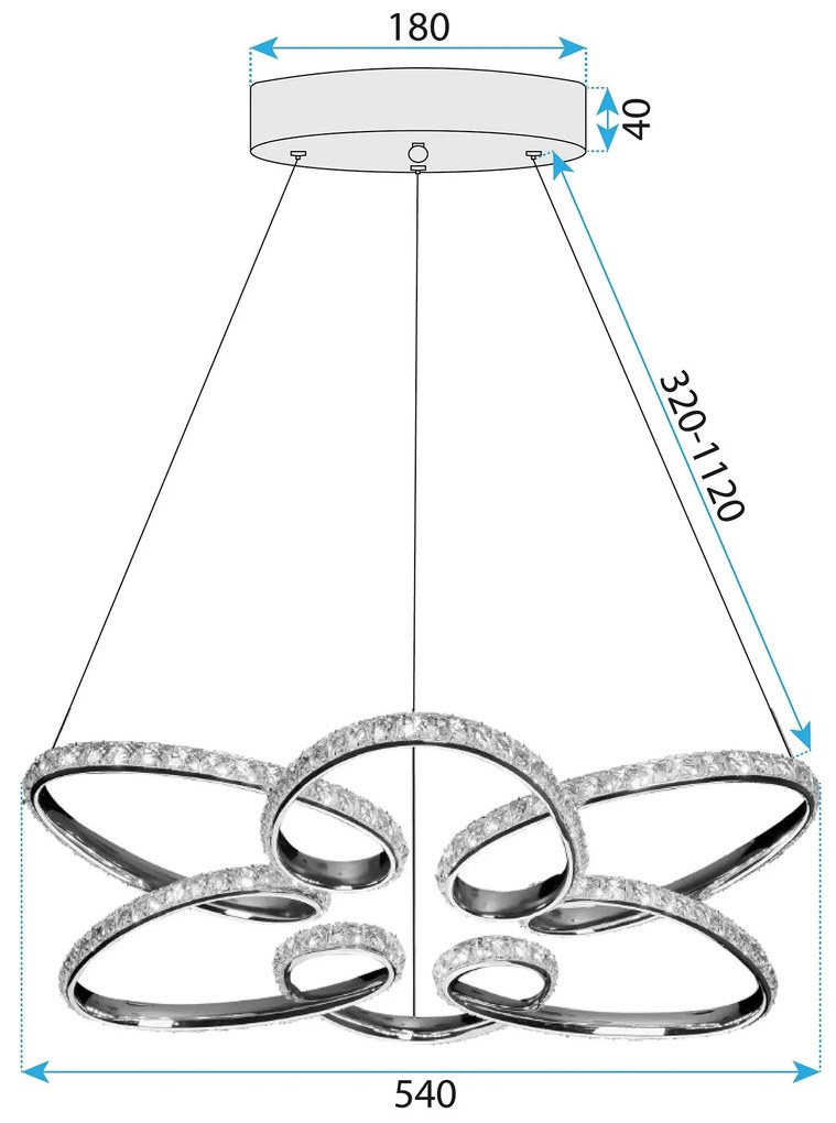 Toolight Závěsné LED osvětlení Urban B4 G001-CP zlaté