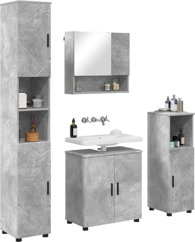 Sada koupelnového nábytku 4 ks Betonově šedá 61 x 35 x 64 cm 3392966