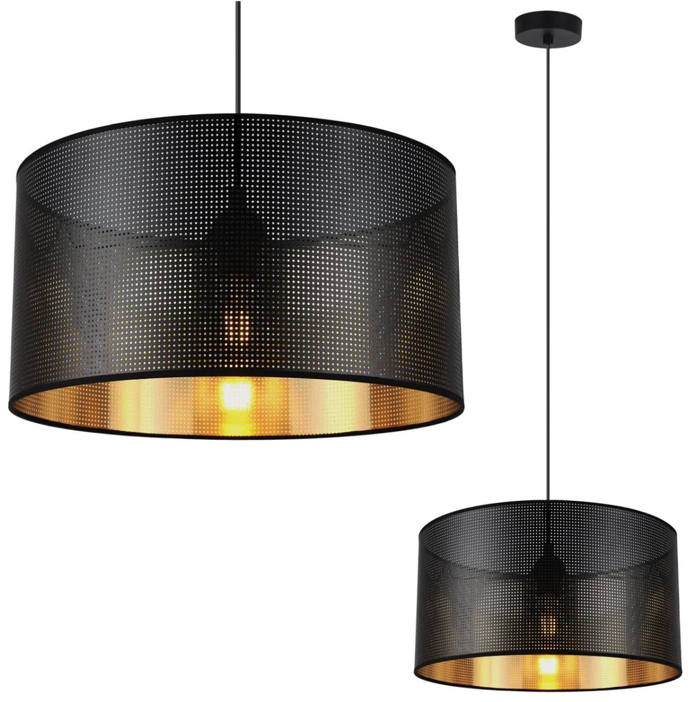 Závěsné svítidlo Asti0, 1x černé PVC stínítko, (fi 35cm), g, b
