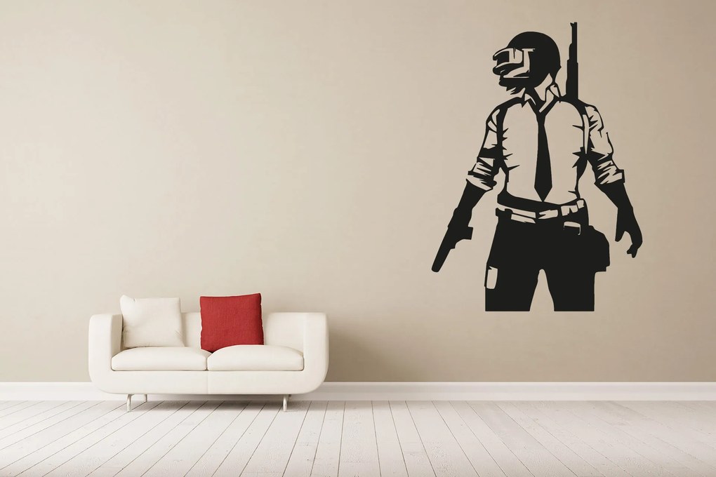 Lepy.cz Samolepka na zeď PUBG postava Velikost (šířka x výška): 50x68cm, Barevná varianta: Ledová modrá