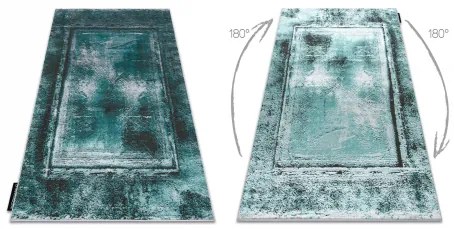 Moderní koberec DE LUXE 634 Rám vintage Strukturální, zelená / antr velikost 120x170 cm | krásné koberce cz