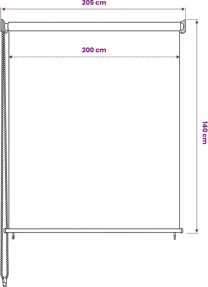 vidaXL Venkovní roletová žaluzie 90 % blokování UV 200 x 140 cm [43443] Barva: krémová