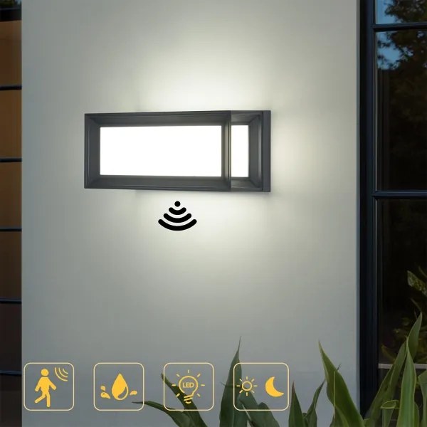 Brilagi - LED Venkovní nást. svítidlo se senz. PARKER LED/12W/230V antracit IP44