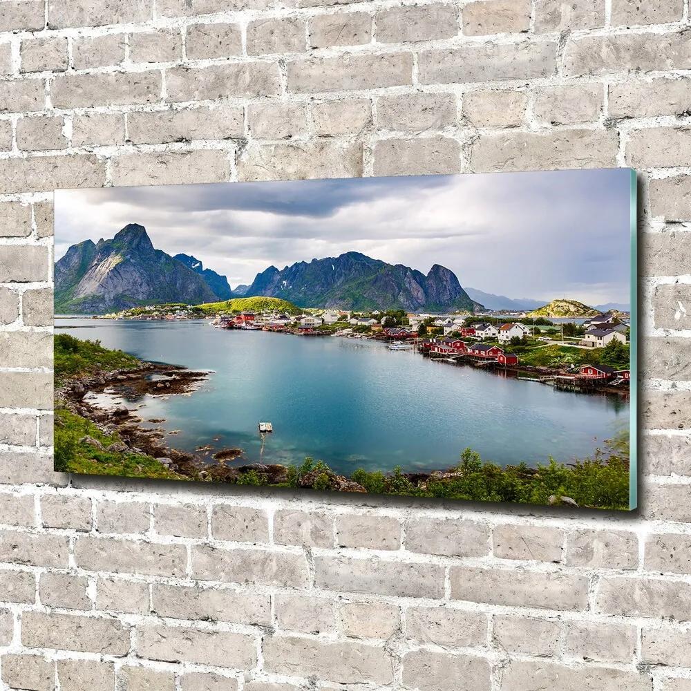 Wallmuralia Moderní skleněný obraz z fotografie Lofoty v Norsku 140x70 cm