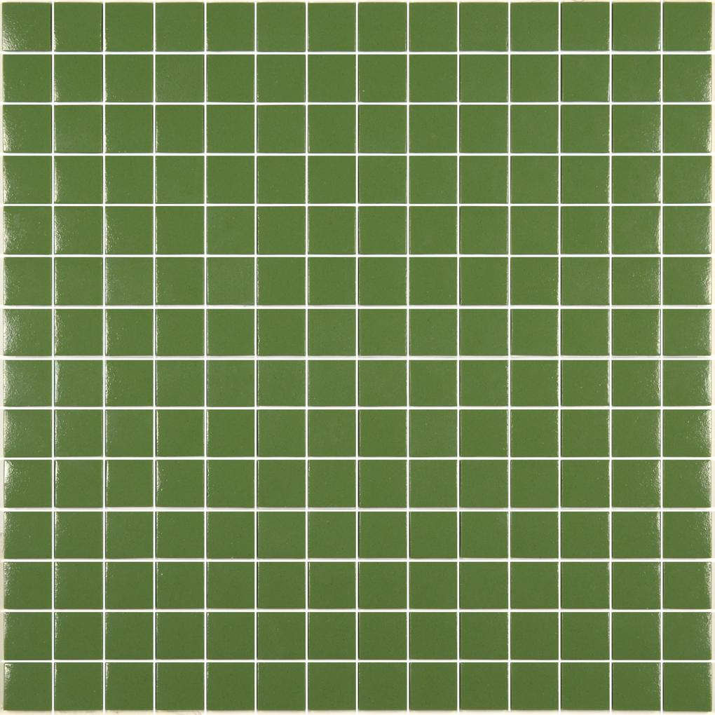 Hisbalit Skleněná mozaika zelená Mozaika 221A LESK 2,5x2,5 2,5x2,5 (33,3x33,3) cm - 25221ALH
