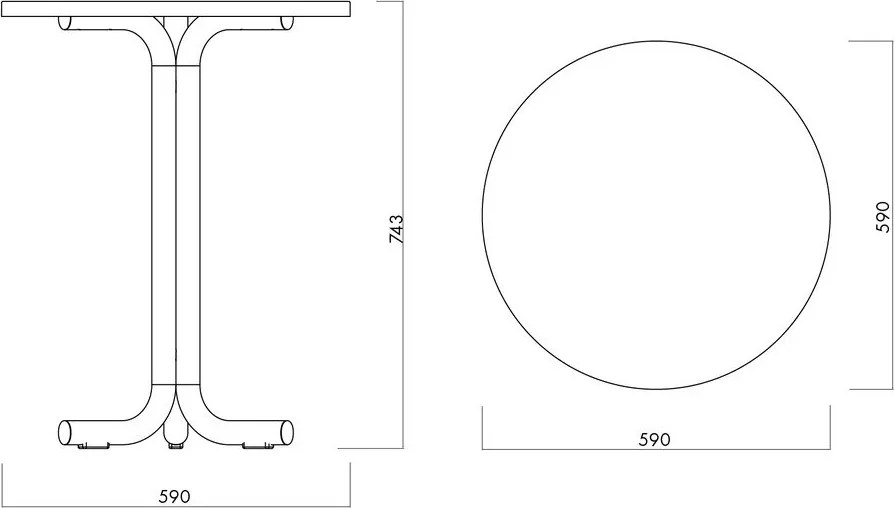 Kovový kulatý zahradní jídelní stůl ø 59 cm Nokk – noo.ma