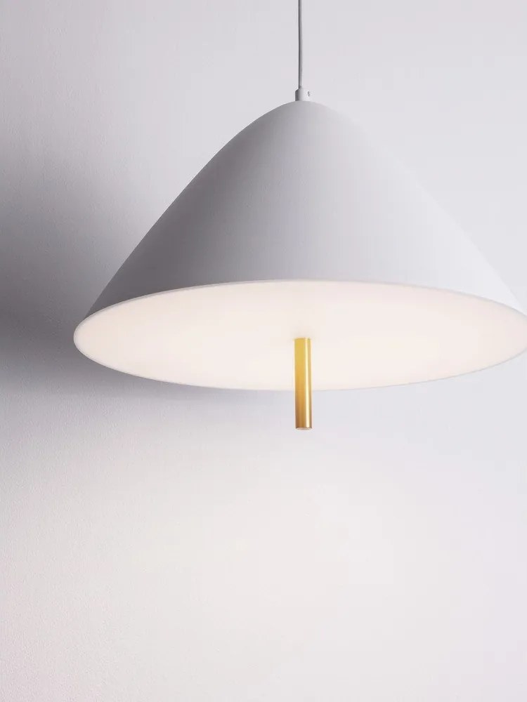 Bílé kovové LED závěsné svítidlo s kovovým stínidlem ø 40 cm Oros – Nova Luce