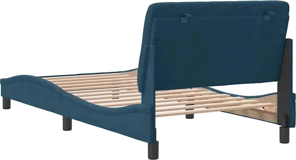 Rám postele bez matrace modrý 100 x 200 cm samet 3207909