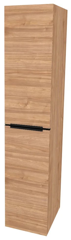 Mereo Mereo, Mailo, koupelnová skříňka vysoká 170 cm, černé madlo, Multidecor, CN594LPBLSW1