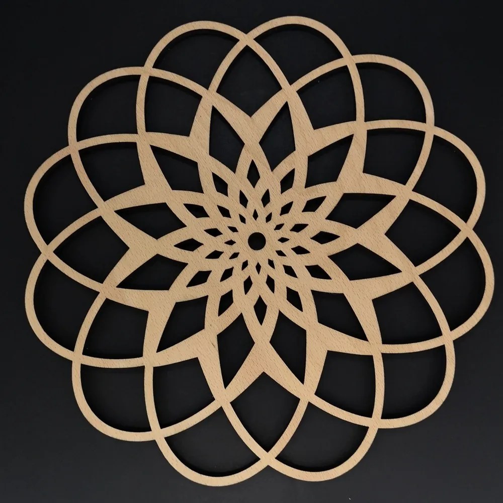 AMADEA Dřevěné prostírání kulaté mandala, masivní dřevo, průměr 33 cm