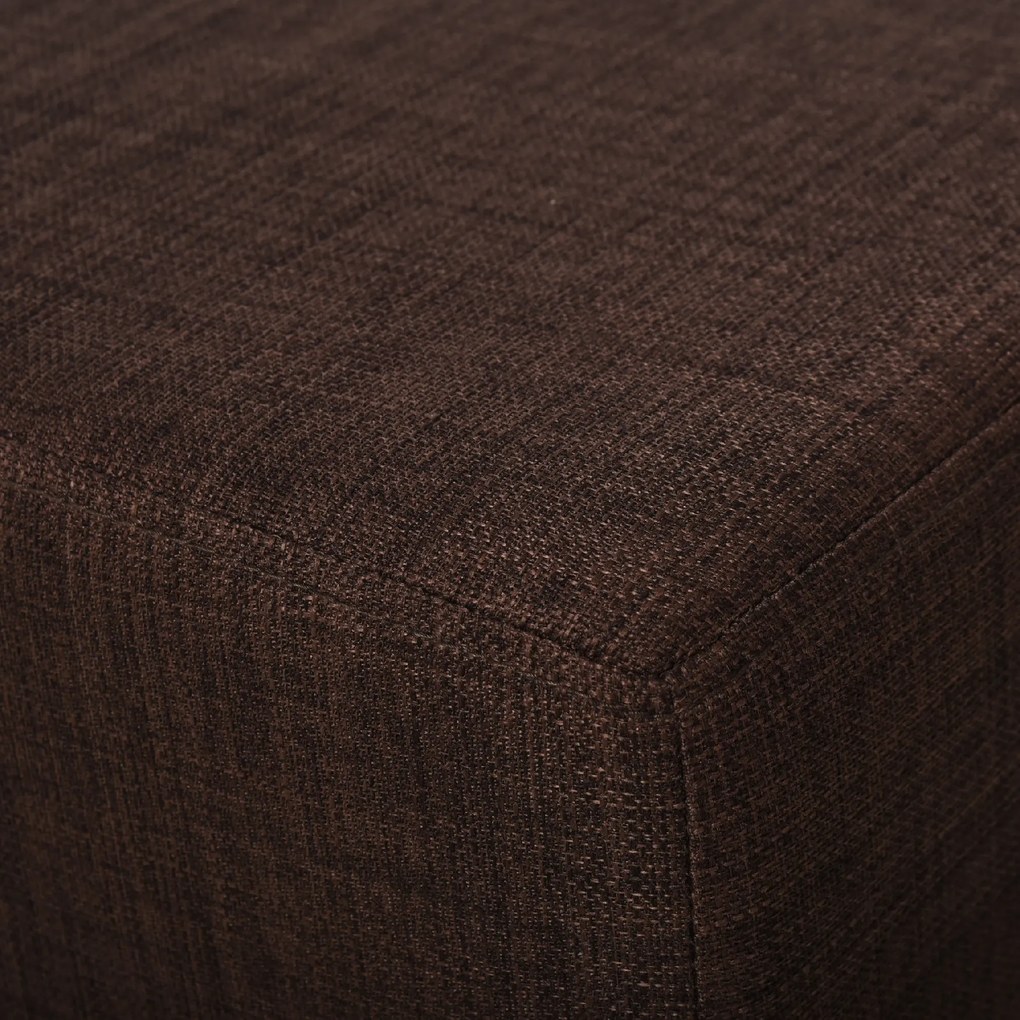 HOMCOM taburet otoman do 100 kg nosnost obdélníkový čalouněný taburet do obývacího pokoje hnědý 40 x 30 x 24 cm