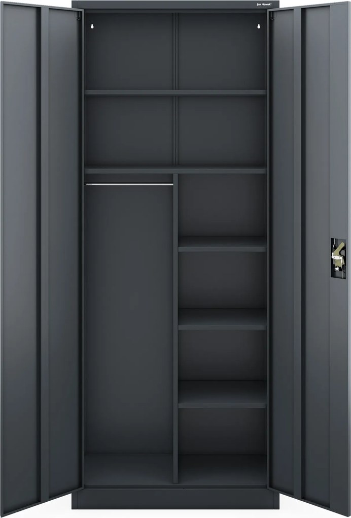 Hospodářská skříň uzamykatelná vysoká, antracitová, 900x2200x450 mm: DAWID H2200