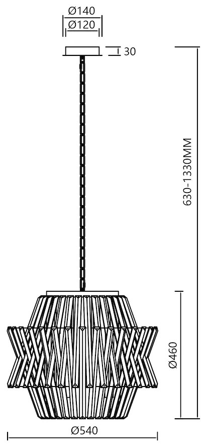 Lustr Crown, 1x křišťálové stínítko, (fi 54cm), g