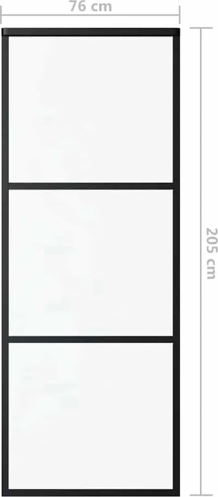Posuvné dveře 3dílné ESG sklo a hliník 76 x 205 cm černé 151008