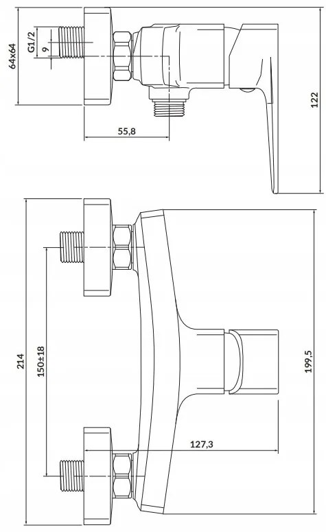 Cersanit Larga - sprchová baterie, chrom, S951-383