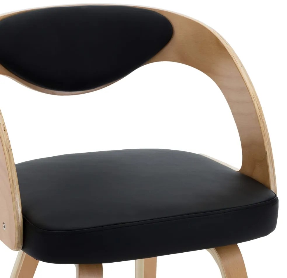 Jídelní židle 2 ks černé ohýbané dřevo a umělá kůže - Default Title