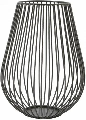 Svícen POINT VIRGULE Wire, černý, 17 x 22,5 cm