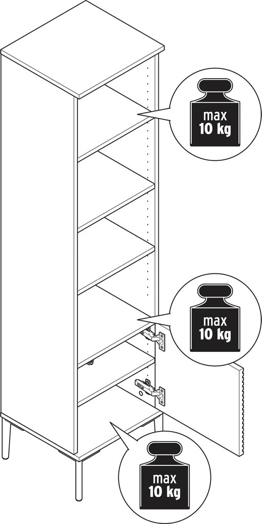 Tchibo - Regál »Reet« v lamelovém vzhledu - barva: hnědá