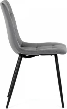 Jídelní židle šedá látka čtyřnohá kovová černá podnož DCL-X7015 GREY2